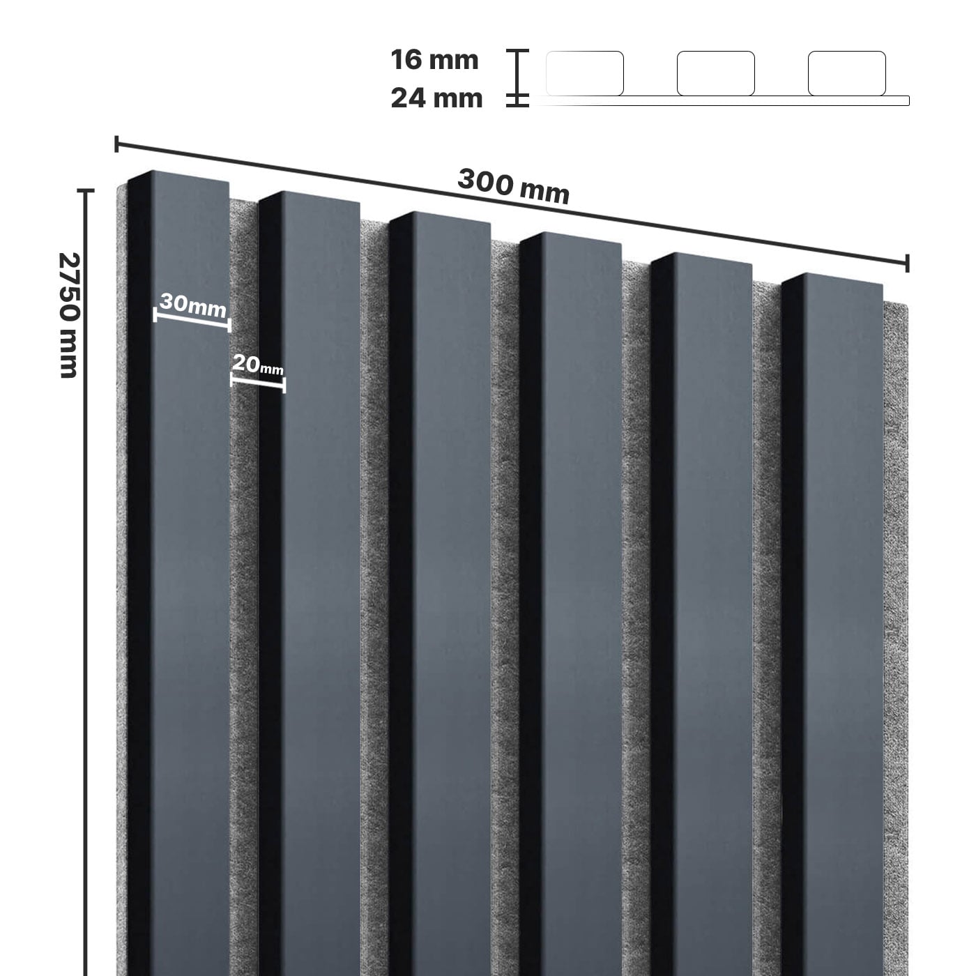 Akustikpaneel in Anthrazit – jetzt bestellen